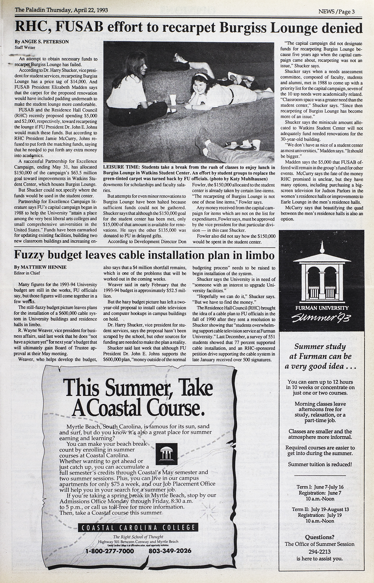 Furman Paladin - April 22, 1993